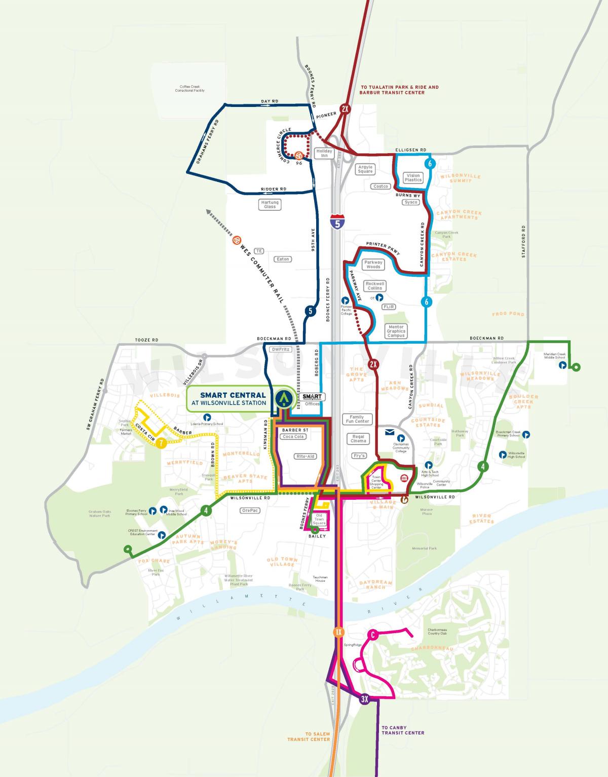 SMART System Map | Wilsonville, Oregon